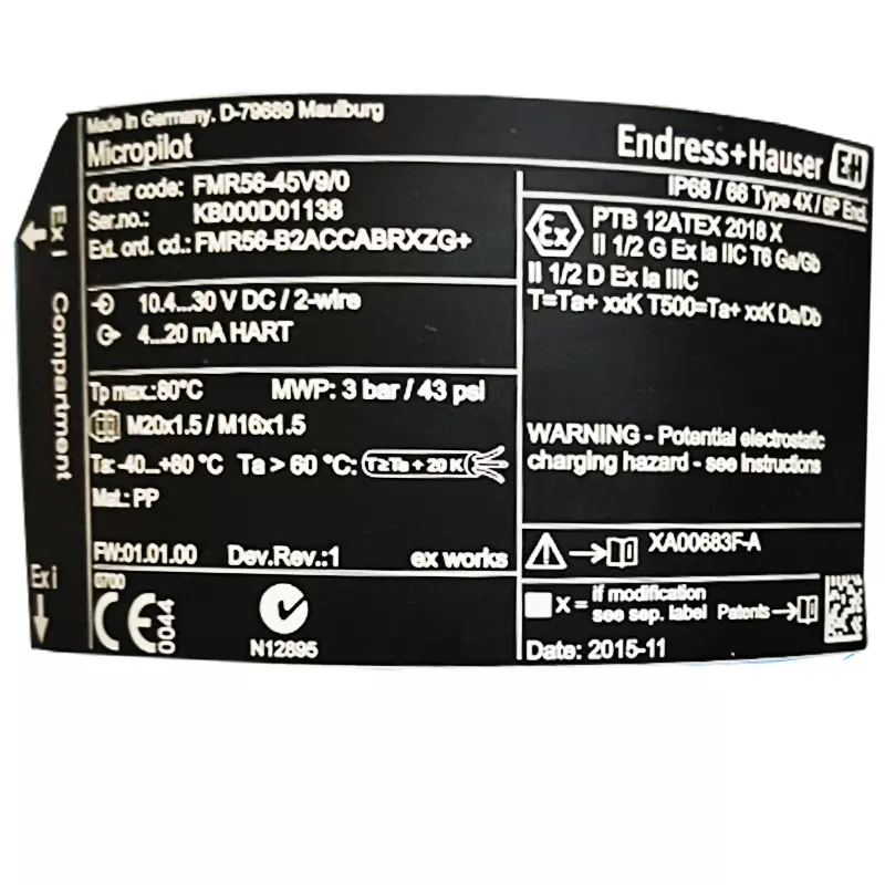 خرید و قیمت لول ترانسمیتر اندرس هاوزر مدل FMR56 | ابزارفایندر